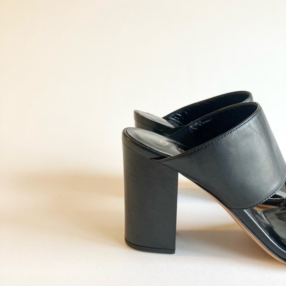 M. Gemi | Shoes | New M Gemi Black Genuine Leather Heeled Sandals Size ...